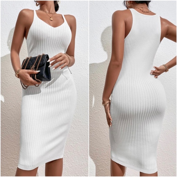 BellanBlue | Dresses | Luxe Khaki Ribbed Bodycon Midi Party Dress | Poshmark